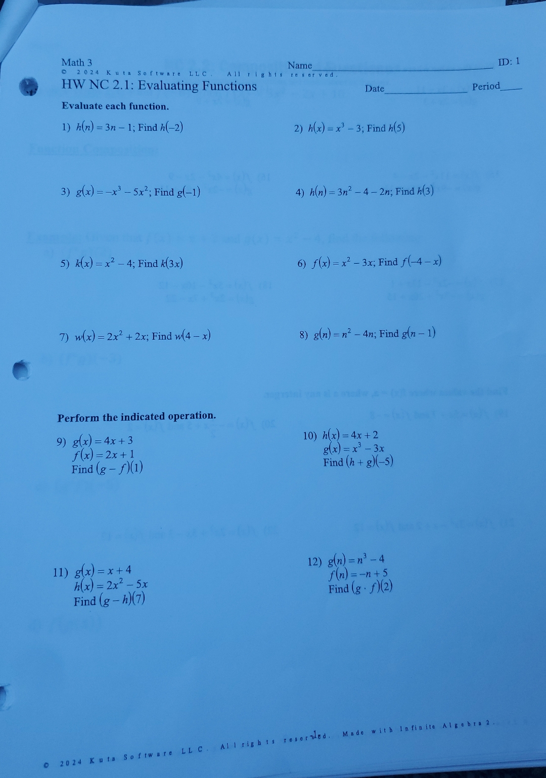 Solved g(x)=-x3-5x2; Find g(-1)h(n)=3n2-4-2n; Find h(3)Math | Chegg.com Solved g(x)=-x3-5x2; Find g(-1)h(n)=3n2-4-2n; Find h(3)Math | Chegg.com
