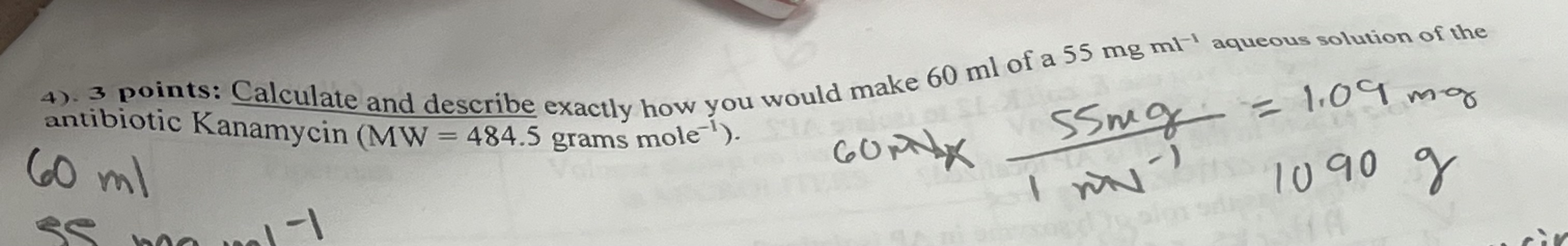 Solved Calculate and describe exactly how you would make | Chegg.com