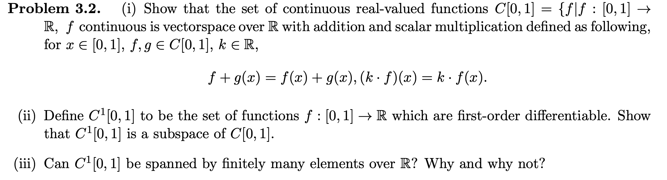 Solved Problem 3 2 I ﻿show That The Set Of Continuous