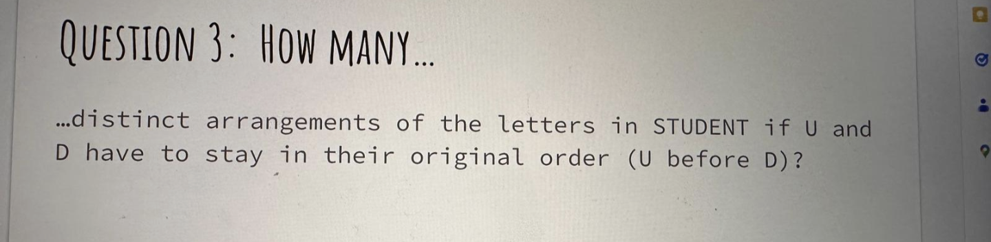 Solved QUESTION 3: HOW MANY... ...distinct arrangements of | Chegg.com