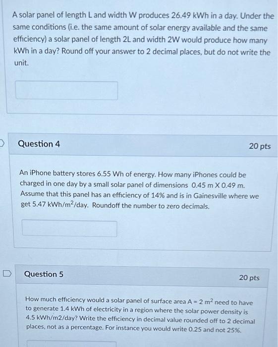 Solved How much energy (in kWh ) is produced in one day by a | Chegg.com