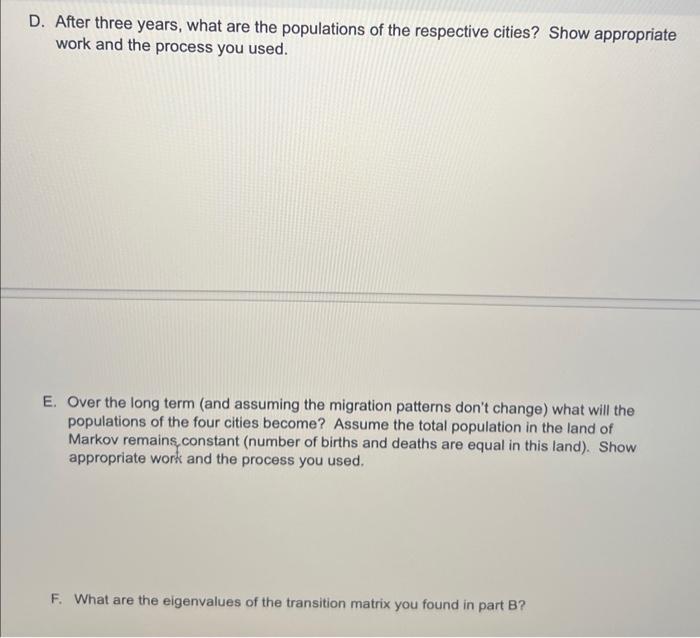 Solved 4. [40 points] In the land of Markov, there are four | Chegg.com