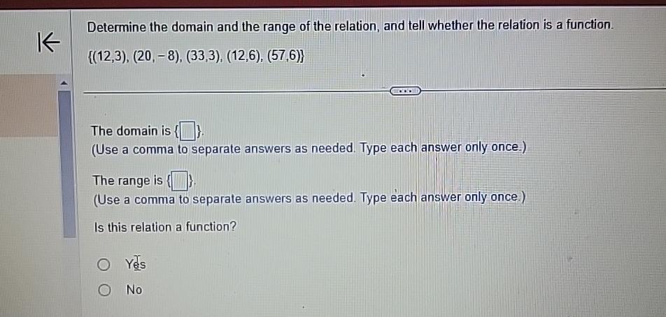 Solved Determine the domain and the range of the relation, | Chegg.com
