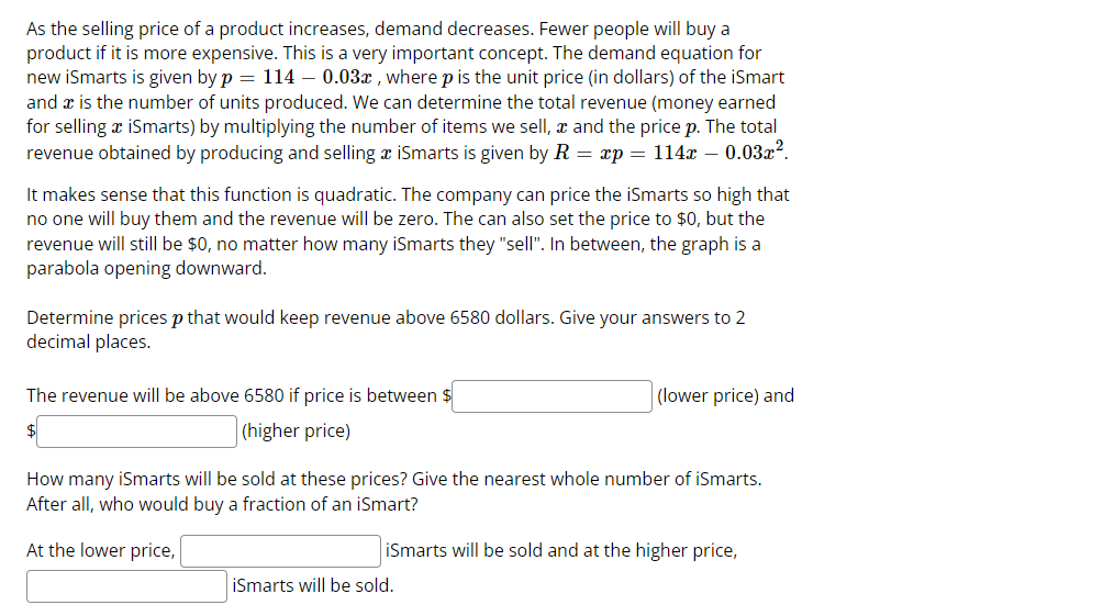 Solved As the selling price of a product increases, demand | Chegg.com