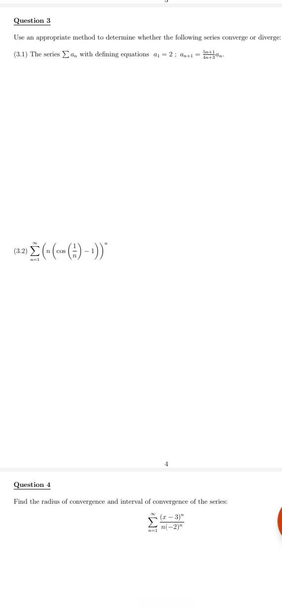 Solved Question 3 Use an appropriate method to determine | Chegg.com