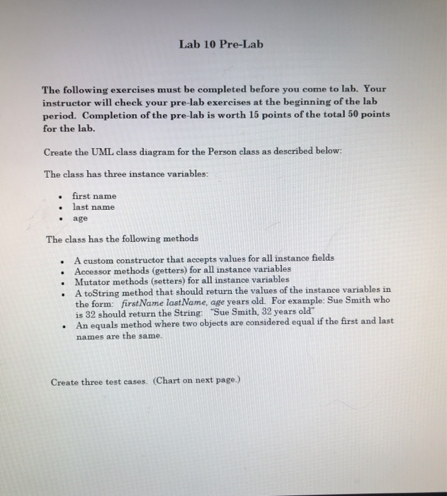 Solved Lab 10 Pre-Lab The following exercises must be | Chegg.com