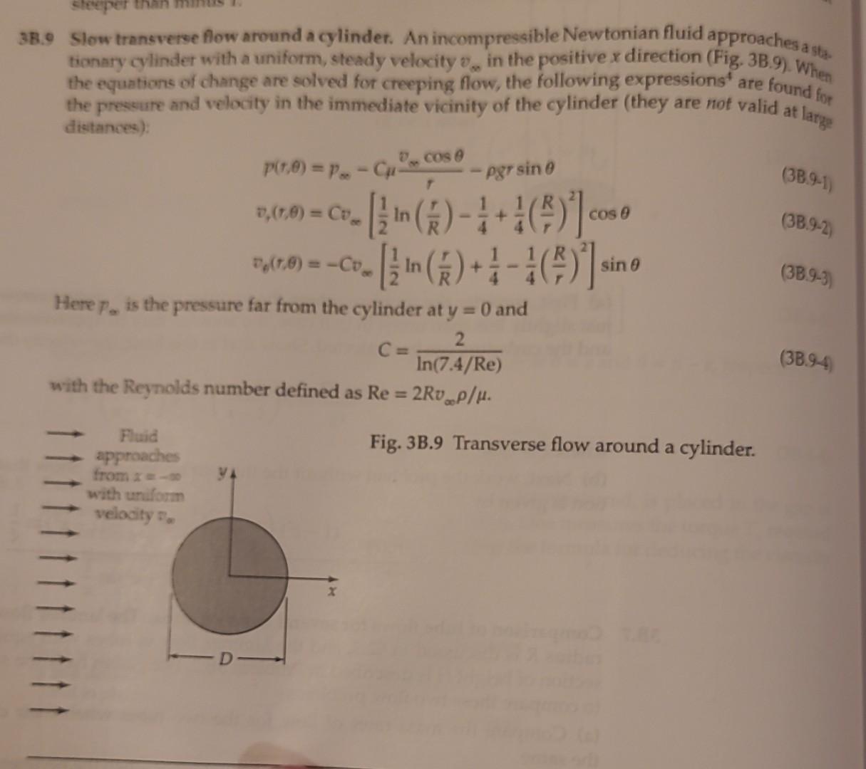 Solved B.9 Slow transverse flow around a cylinder. An | Chegg.com