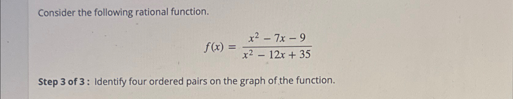 Solved Consider the following rational | Chegg.com