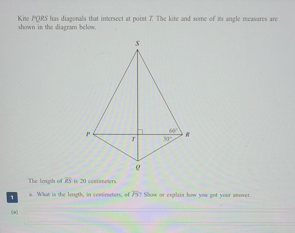 Solved Kite PQRS has diagonals that intersect at point T. | Chegg.com