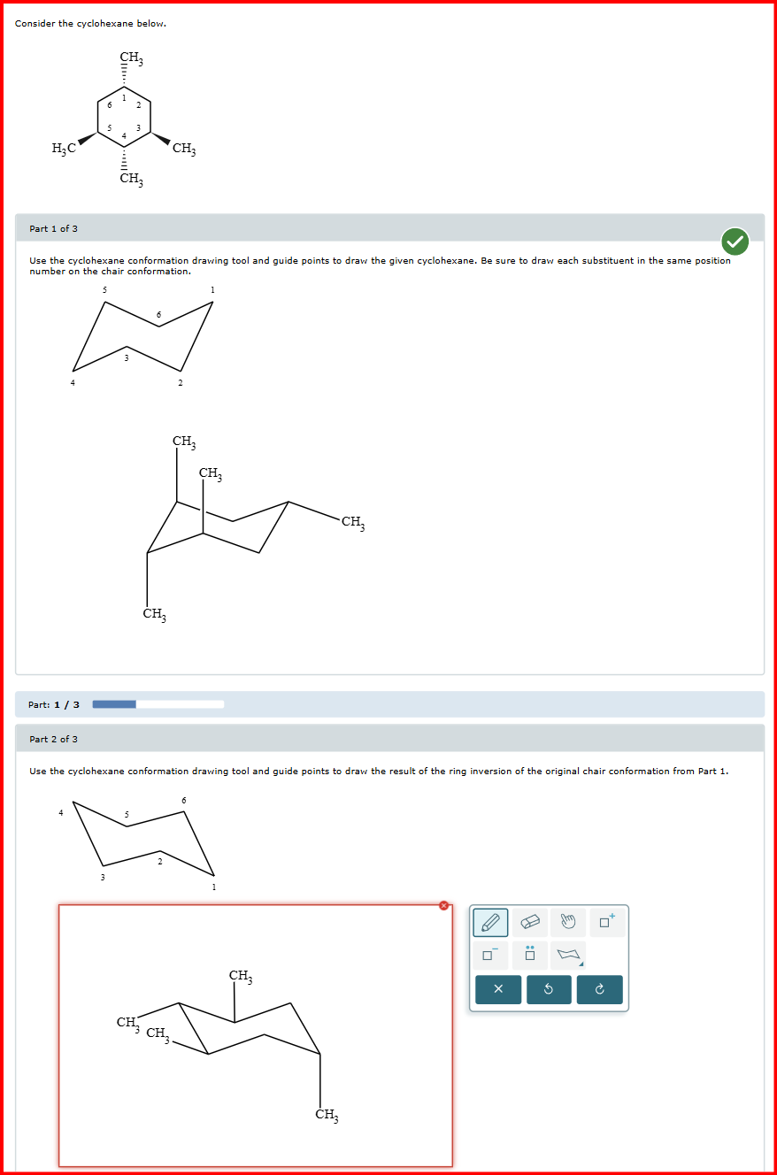 Solved Consider the cyclohexane below.Part 1 ﻿of 3Use the | Chegg.com