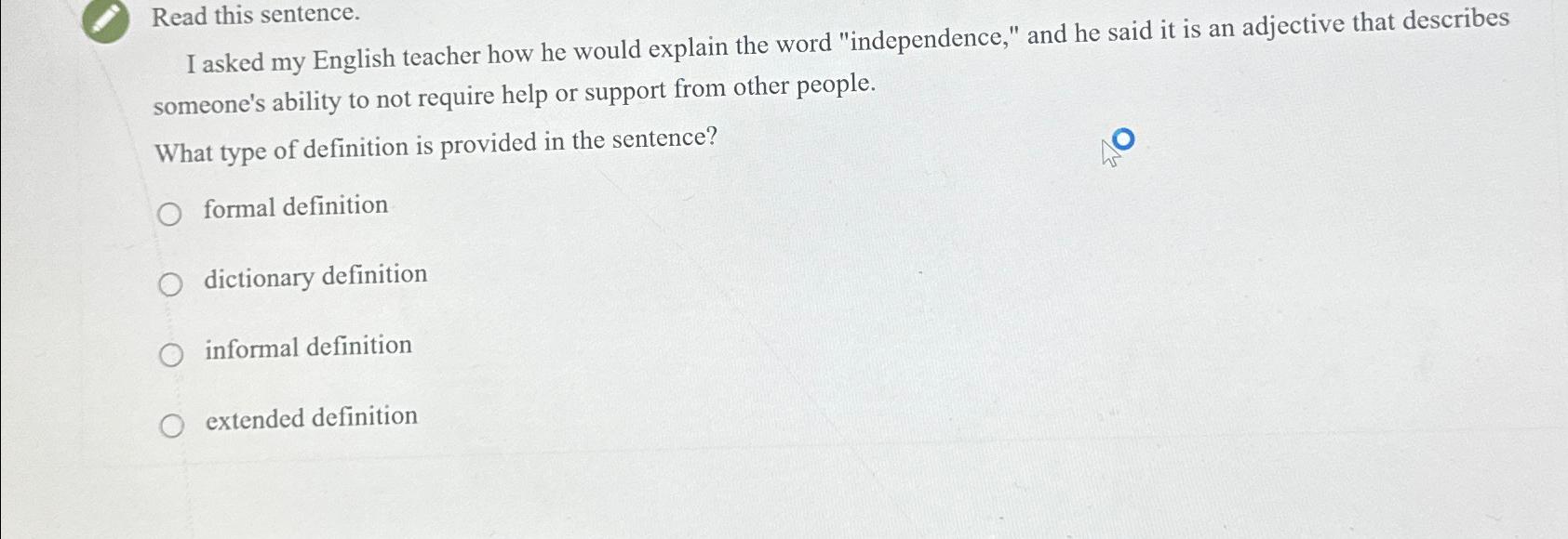Solved Read this sentence.I asked my English teacher how he | Chegg.com
