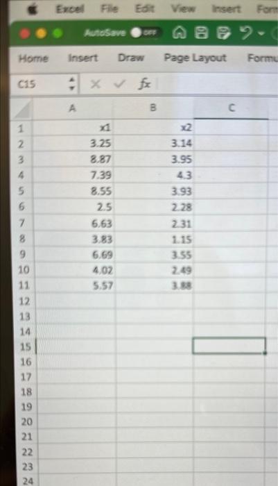 Solved The Accompanying Data File Contains 10 Observations