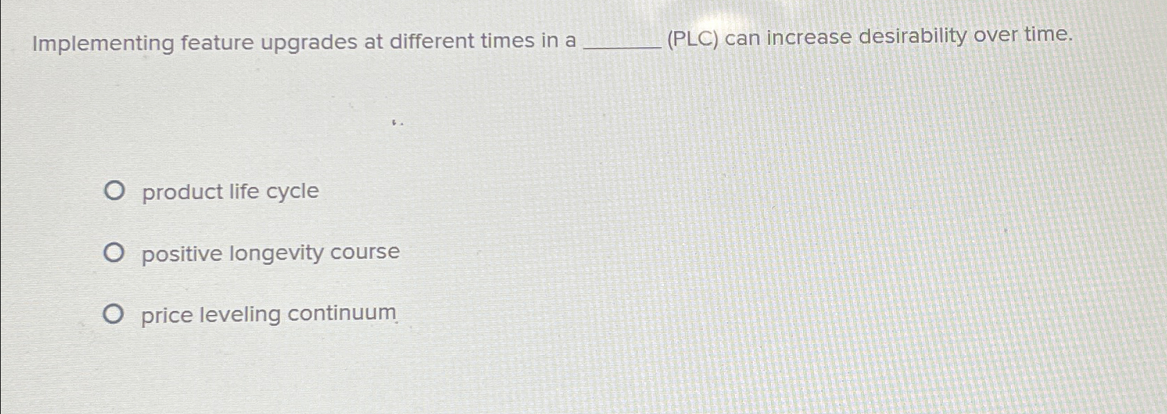 Solved Implementing feature upgrades at different times in a | Chegg.com