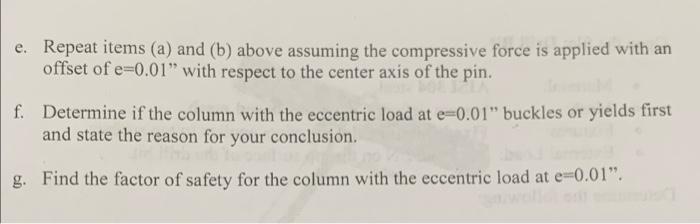 EXERCISE 1 -Buckling Analysis of the Pin with a | Chegg.com