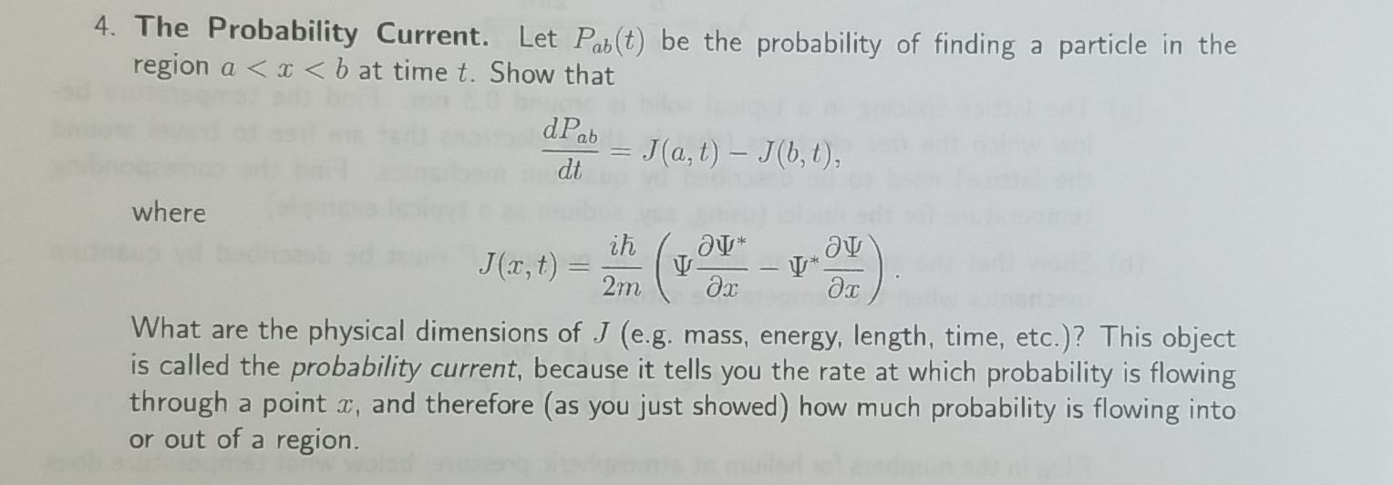 Solved The Probability Current. Let Pab(t) ﻿be the | Chegg.com
