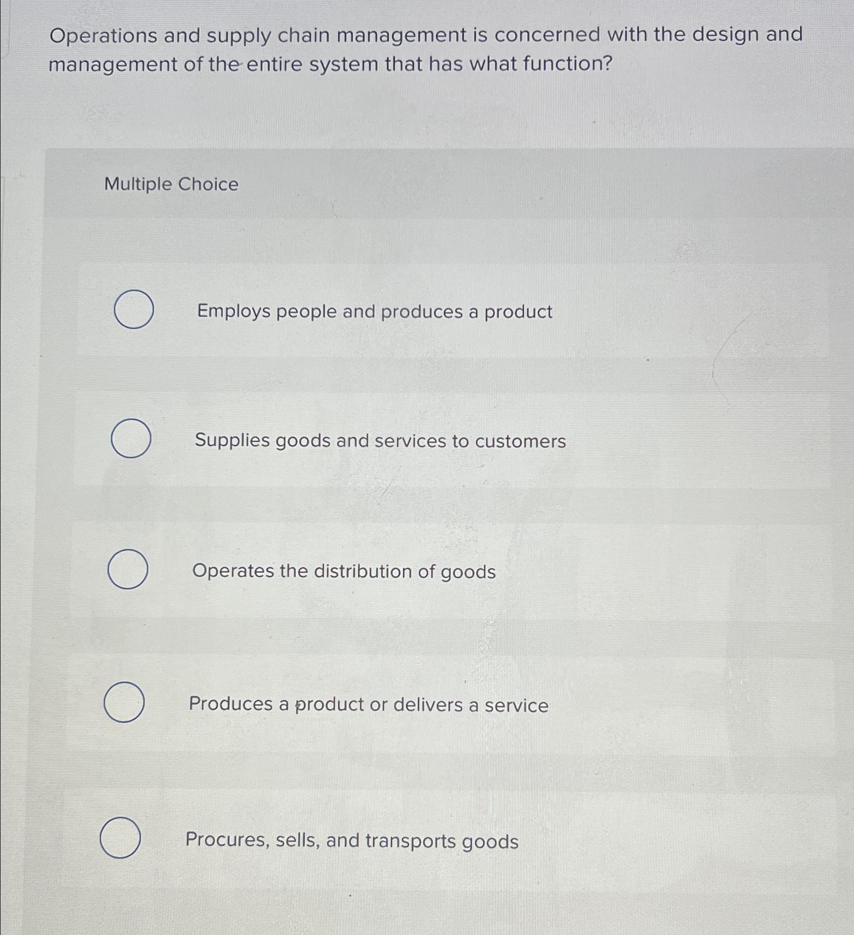 Solved Operations and supply chain management is concerned | Chegg.com