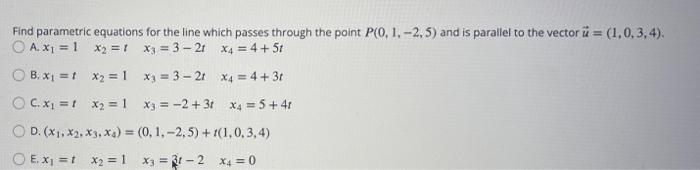 Solved Which one of the following is a point-parallel form | Chegg.com