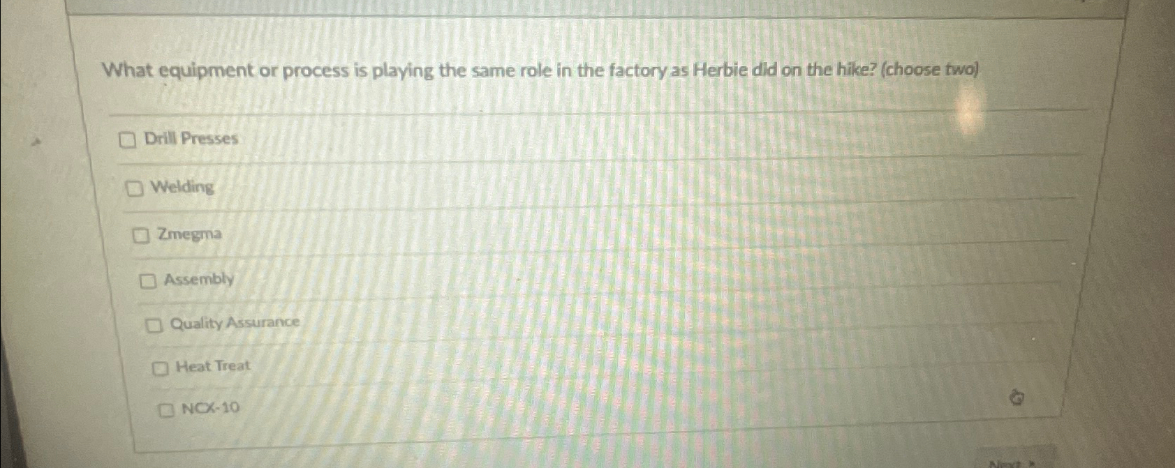 Solved What equipment or process is playing the same role in | Chegg.com