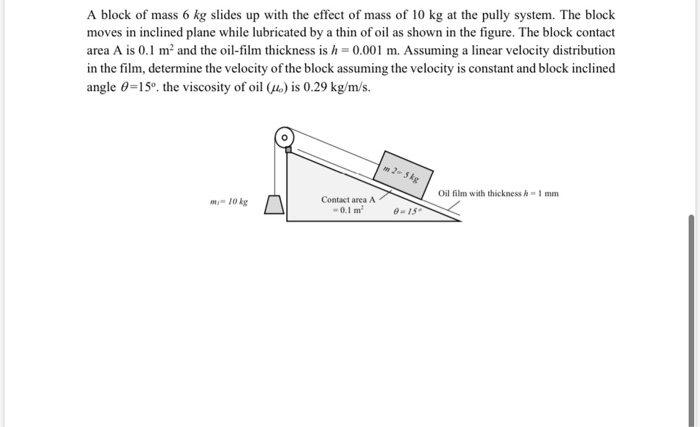 Solved A block of mass 6 kg slides up with the effect of | Chegg.com