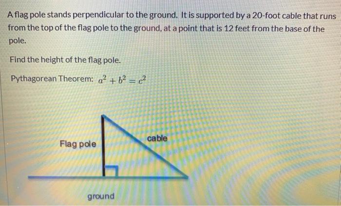 Solved Aflag pole stands perpendicular to the ground. It is | Chegg.com