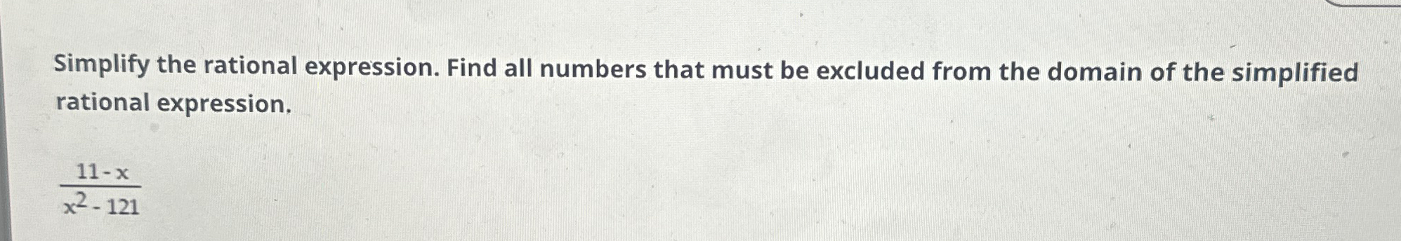 Solved Simplify the rational expression. Find all numbers | Chegg.com