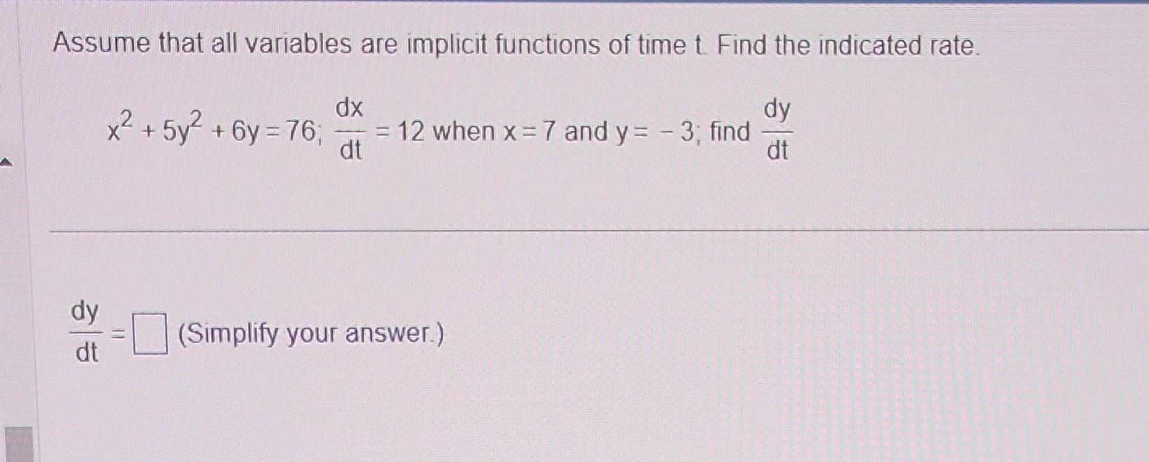 Solved Assume that all variables are implicit functions of | Chegg.com
