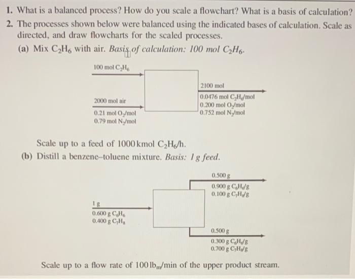 Solved 1. What is a balanced process? How do you scale a | Chegg.com