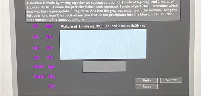 Solved A solution is made by mixing together an aqueous | Chegg.com