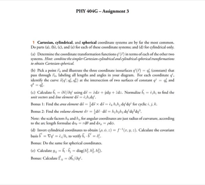 1 Cartesian Cylindrical And Spherical Coordinate