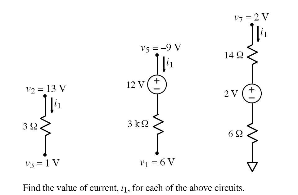 Solved Find the value of current, i1 for each of the above | Chegg.com