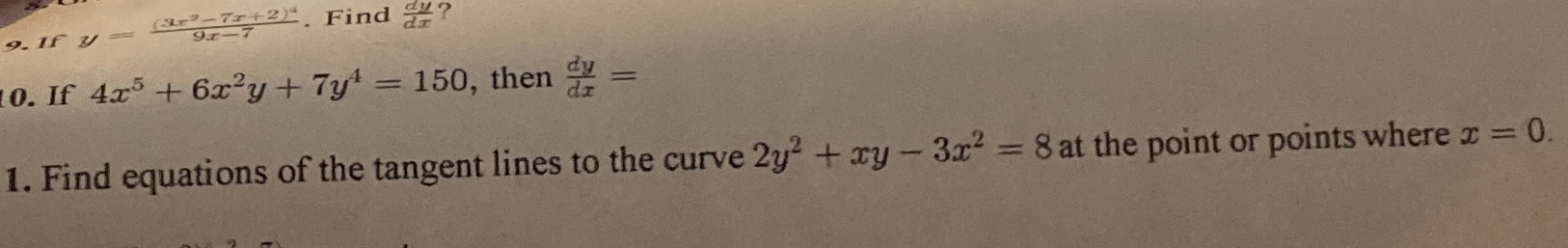 Solved ind equations of the tangent lines to the curve | Chegg.com