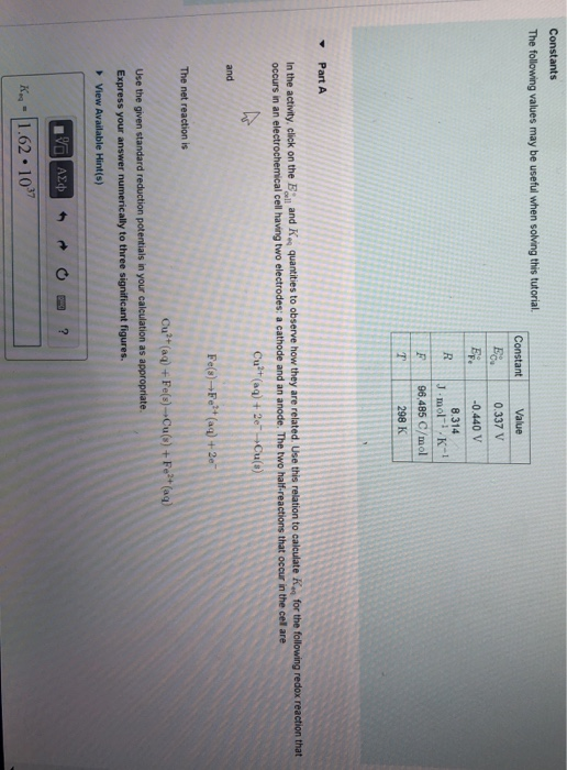 Solved Constants The following values may be useful when | Chegg.com