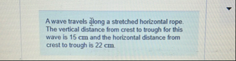 Solved A wave travels The vertical distance from crest to | Chegg.com