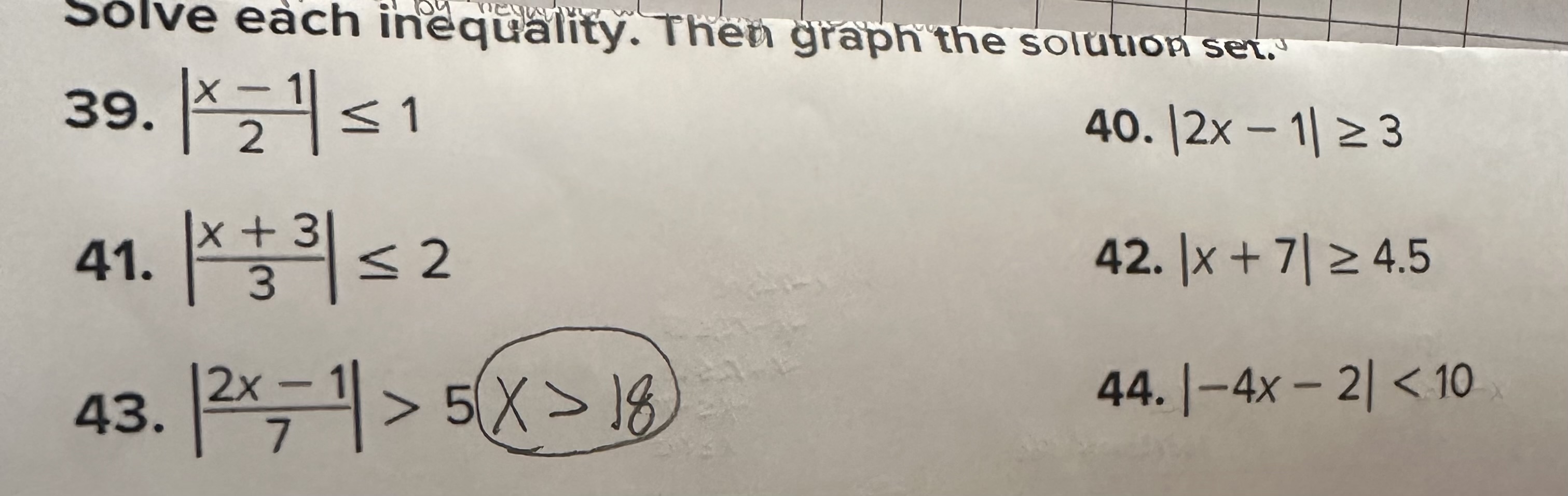 Solved Solve each inequality. Then graph the solution | Chegg.com