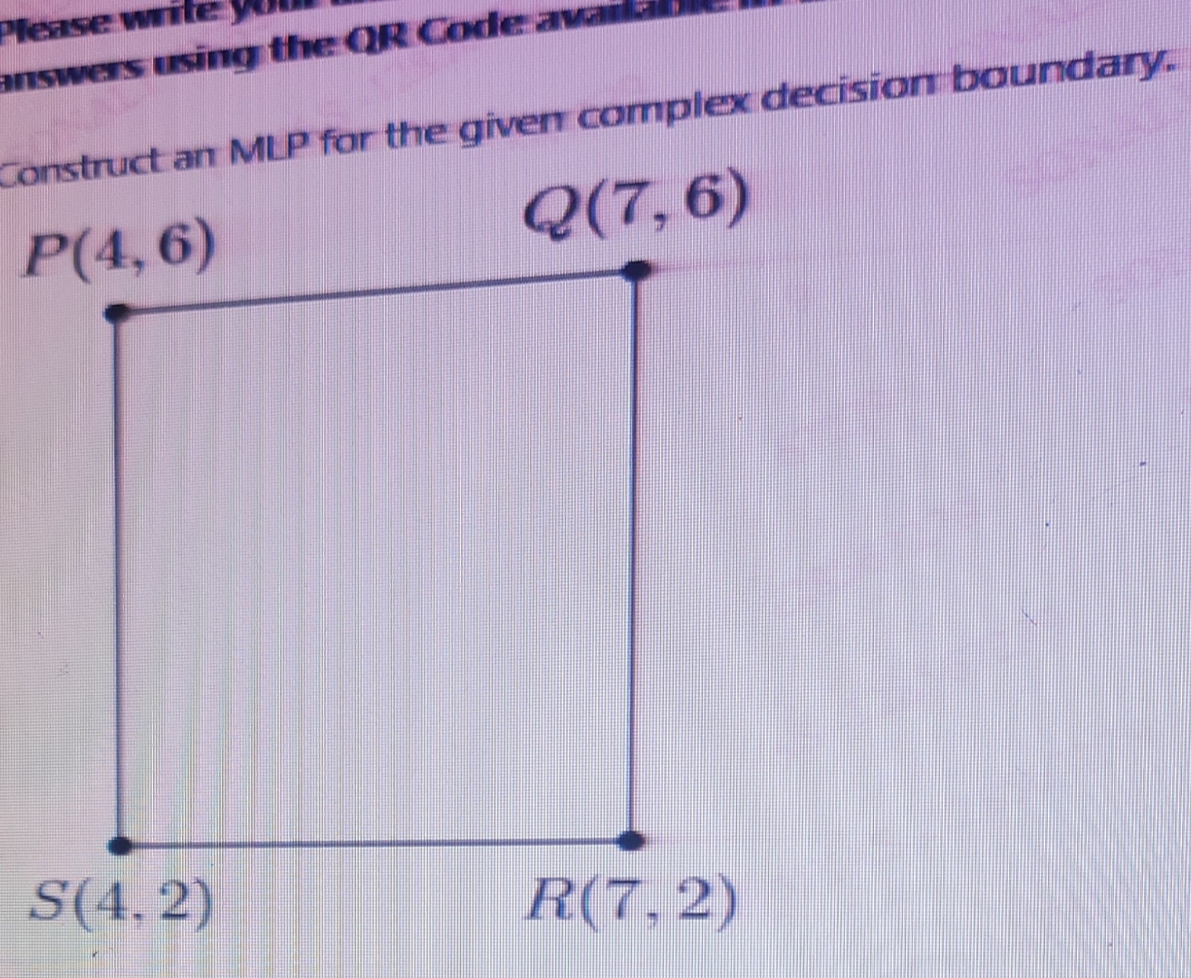 Construct An Mlp For The Given Complex Decision