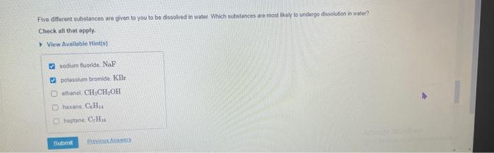Solved Defermine if each compound shown is soluble or | Chegg.com