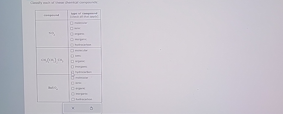 Classify each of these chemical | Chegg.com