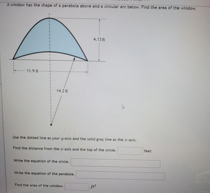 Solved A window has the shape of a parabola above and a | Chegg.com
