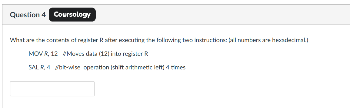 Solved What are the contents of register R after executing | Chegg.com