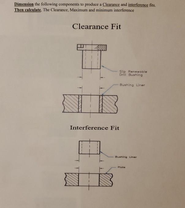 Solved Dimension the following components to produce a | Chegg.com
