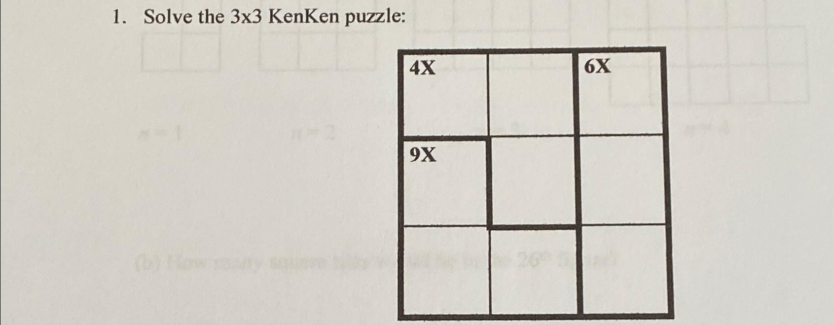Solved Solve the 3×3 ﻿KenKen | Chegg.com