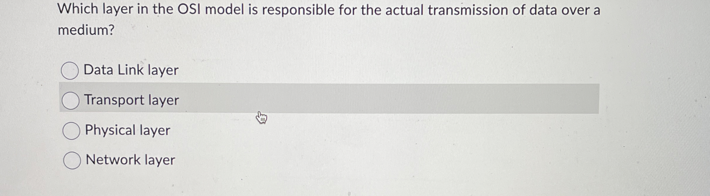 Solved Which layer in the OSI model is responsible for the | Chegg.com