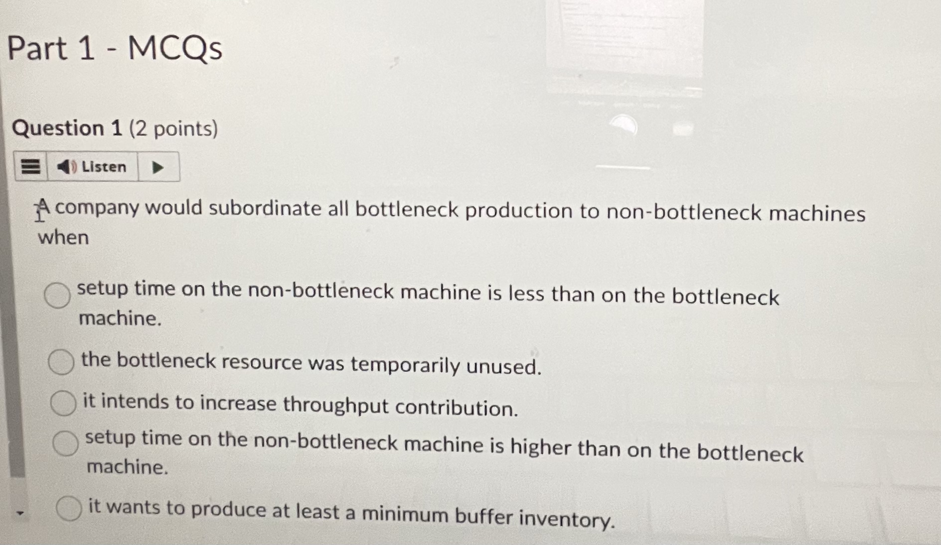Solved Part 1 - ﻿MCQsQuestion 1 (2 ﻿points) A company would | Chegg.com