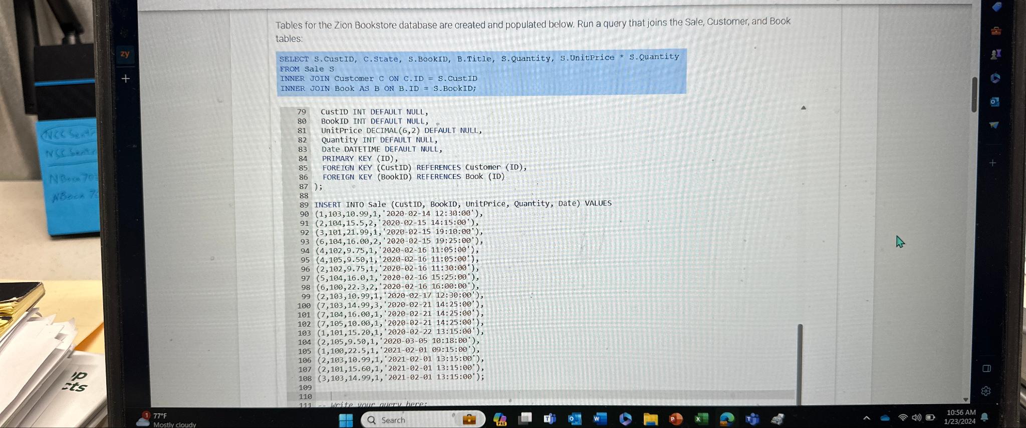 Solved Tables for the Zion Bookstore database are created | Chegg.com