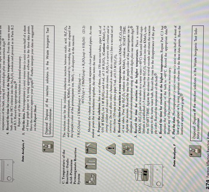 Solved 7. The reactions in the Experimental Procedure, Parts | Chegg.com