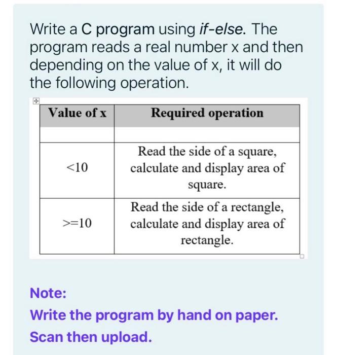 Solved Write a C program using if-else. The program reads a | Chegg.com