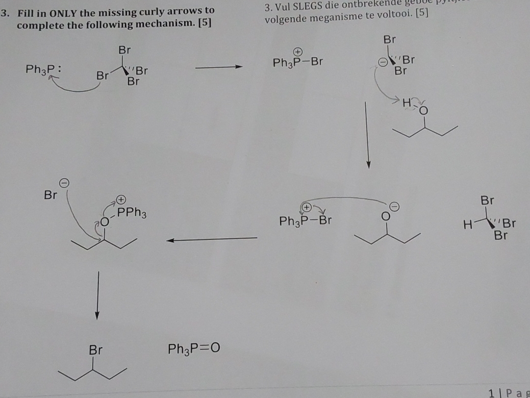 Solved Fill in ONLY the missing curly arrows to complete the | Chegg.com