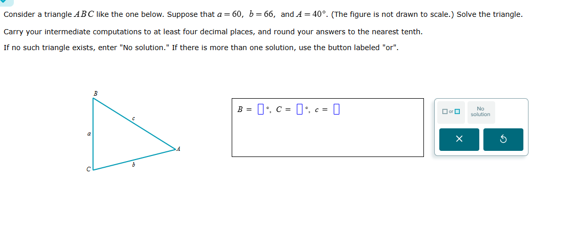 Solved Consider a triangle ABC like the one below. Suppose | Chegg.com