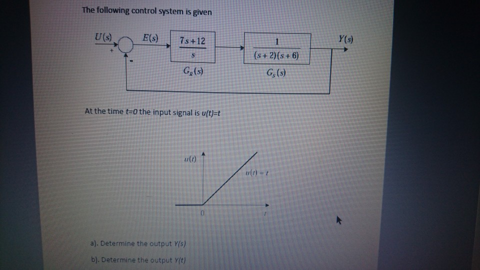 Solved The following control system is given 7s +12 Y(s) | Chegg.com