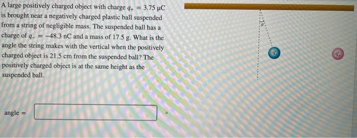 Solved A large positively charged object with charge | Chegg.com
